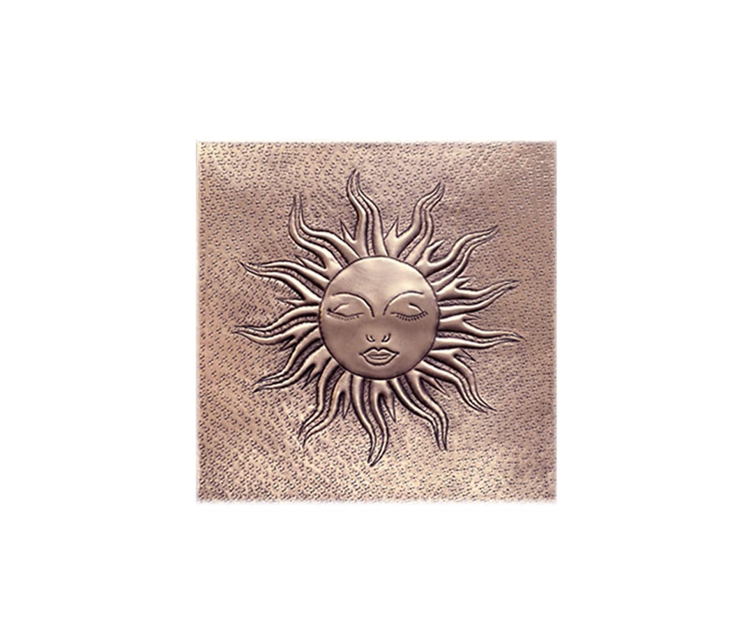 Hammered Copper Sun Sign, Copper Tile, Handcrafted Copper Sun, Copper ...
