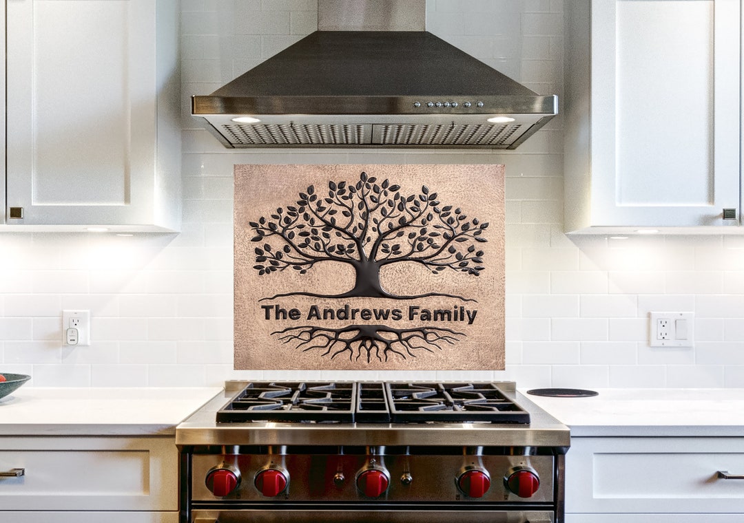 Custom Hammered Copper Family Tree Wall Art: Personalized Rustic Home ...