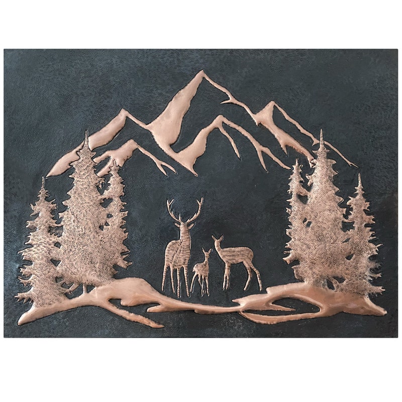 Copper Deer Scene - Etsy