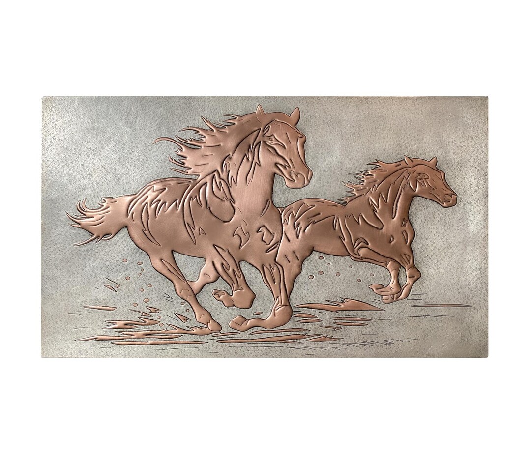 Hammered Copper Horses Wall Art: Equestrian Decor - Etsy