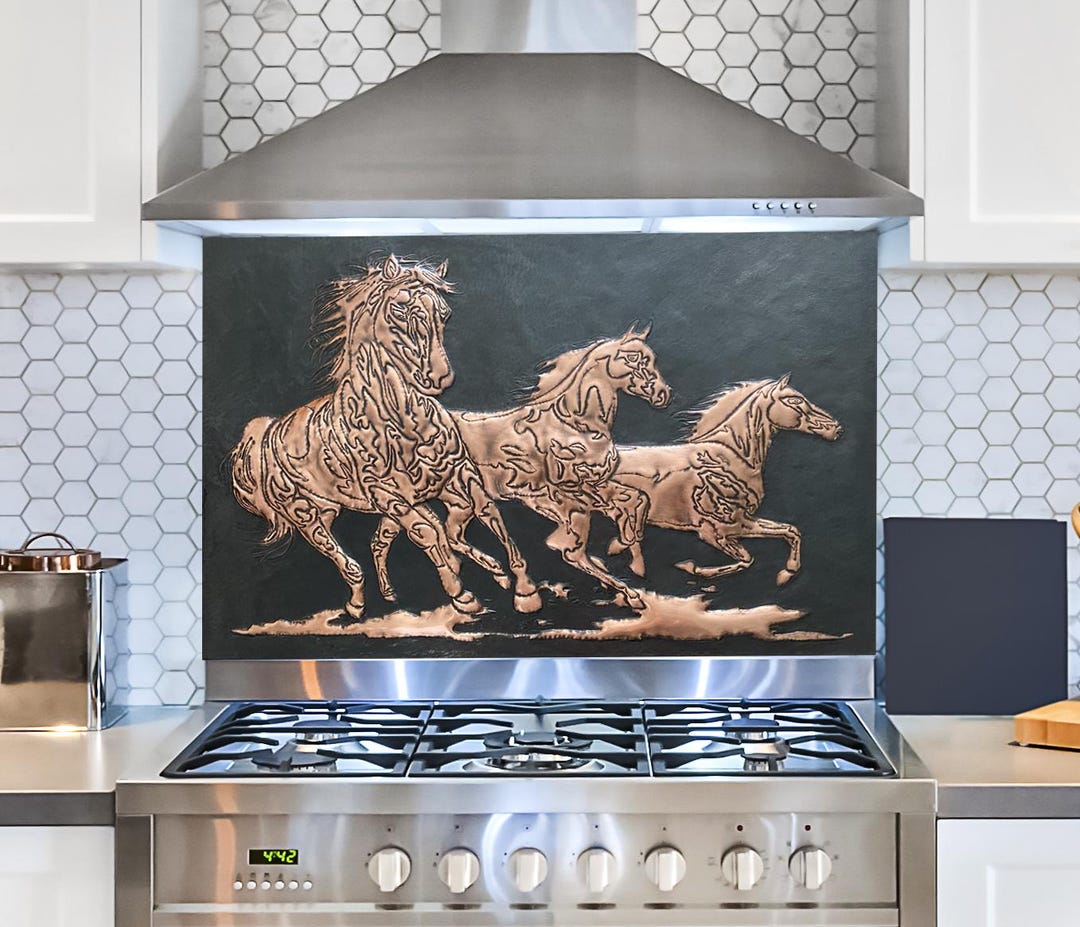 Hammered Copper Horses Wall Art: Rustic Western Metal Sculpture - Etsy