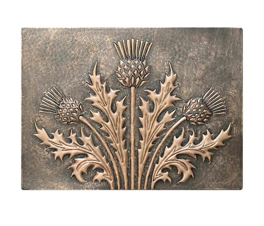 Handcrafted Hammered Thistle Wall Art - Scottish Floral Design - Rustic ...