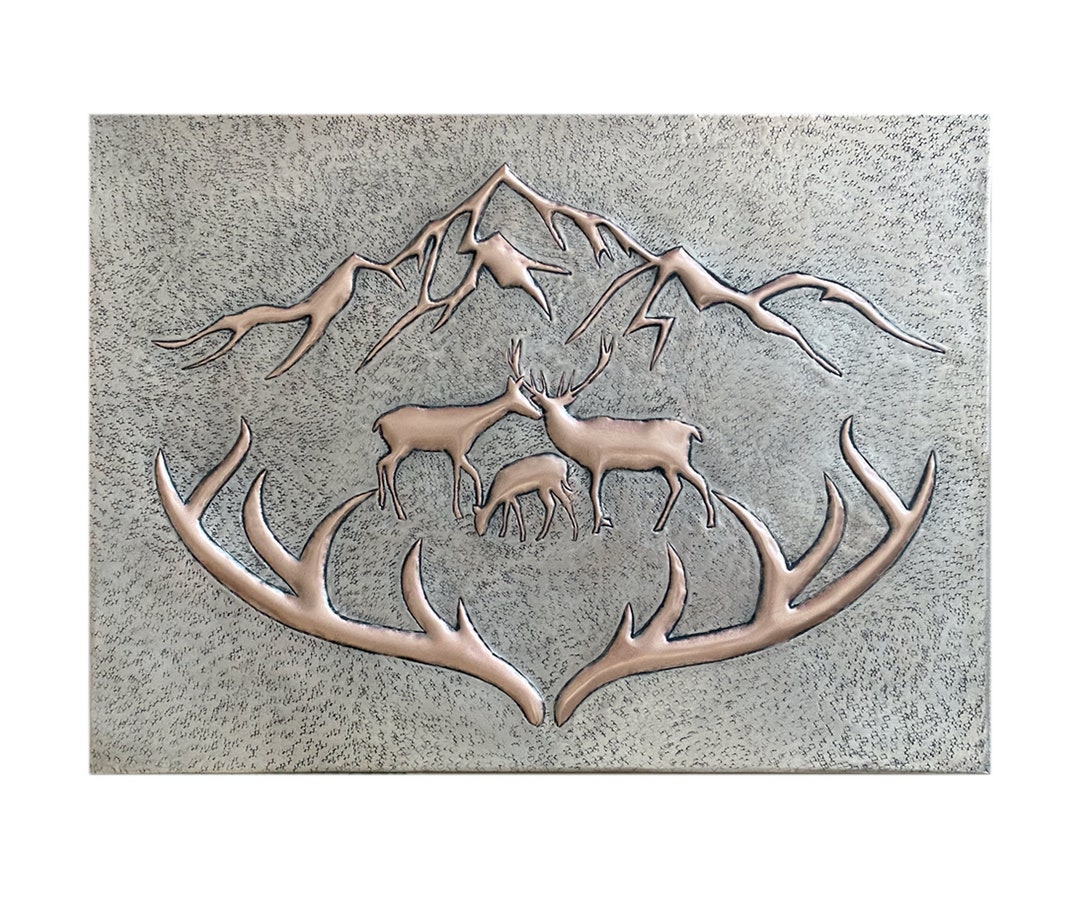 Copper Horn Tile, Nature Copper Artwork, Hammered Copper, Handcrafted ...