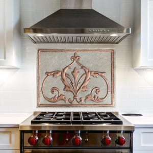 Hammered Copper Kitchen Backsplash: Custom Tile Mural, Metal Wall Panel ...