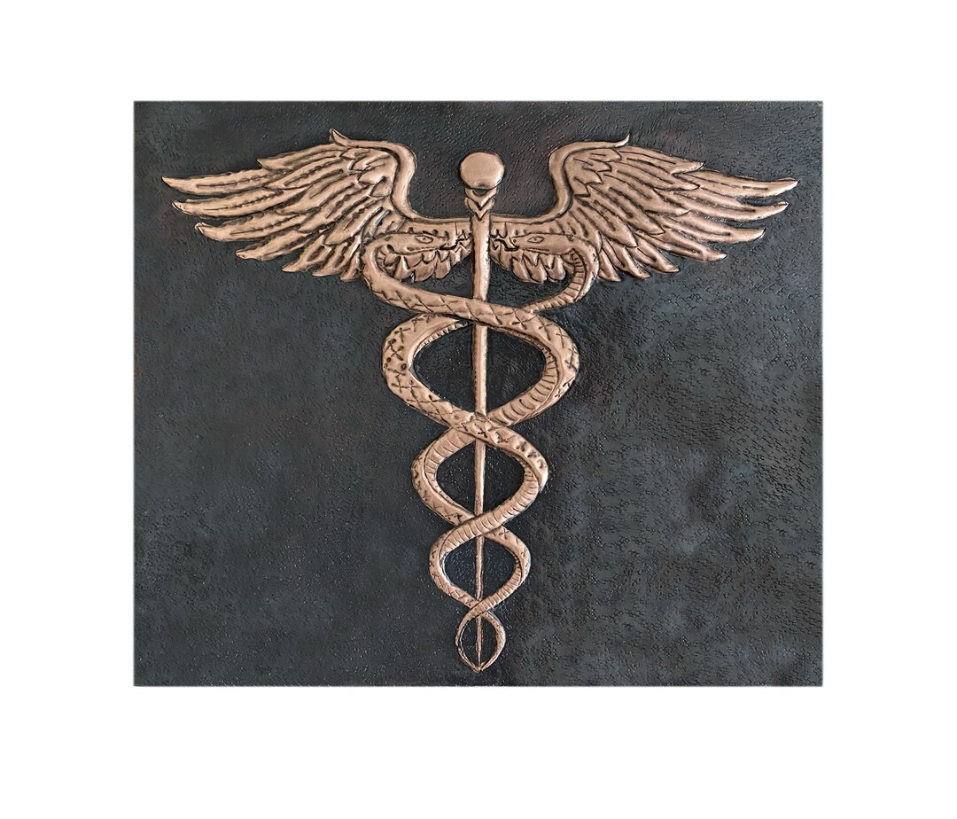 Caduceus Medical Symbol Wall Art Hammered Copper Healthcare Decor ...