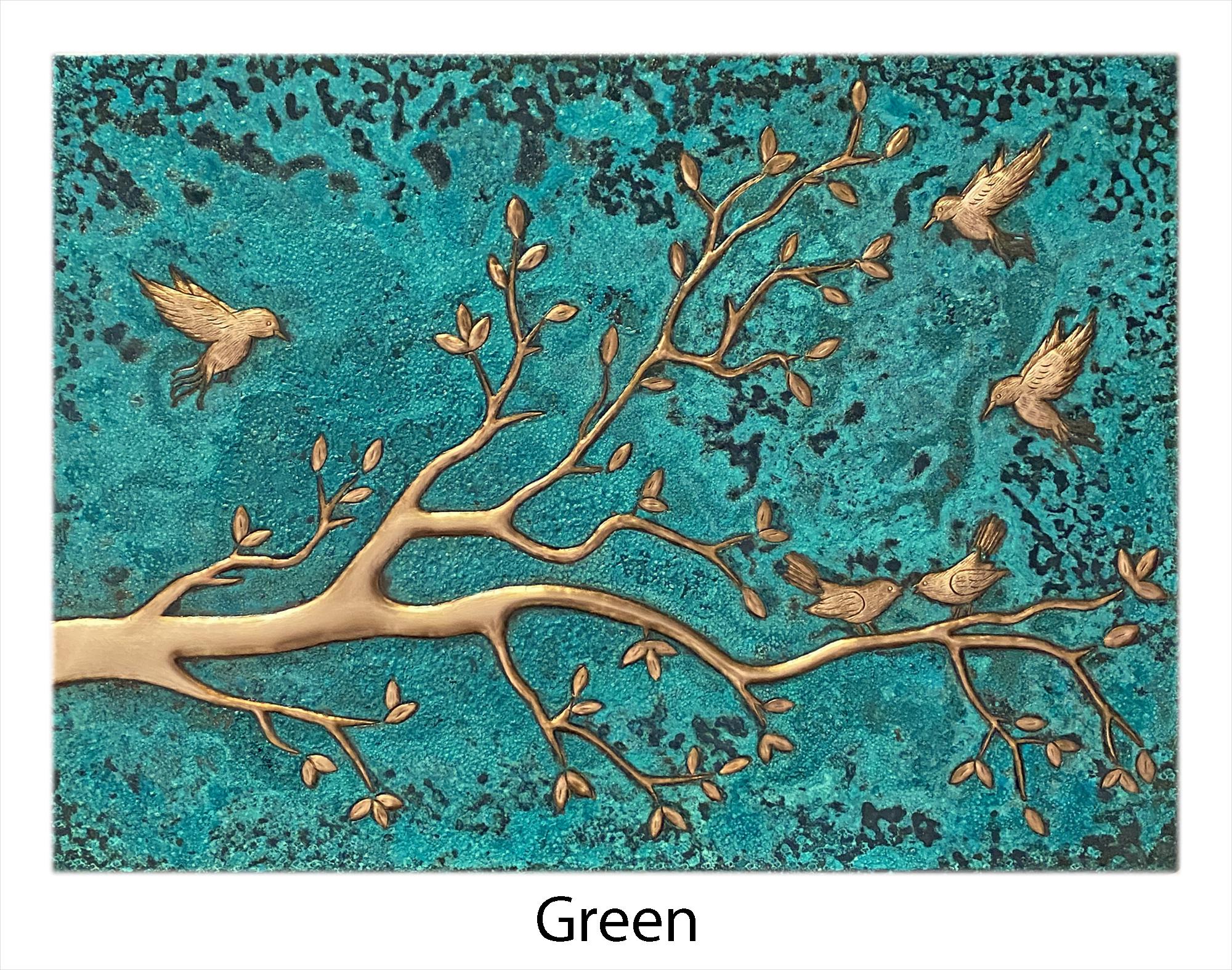 Handmade Copper Tile Mural: Hummingbirds & Tree Branch Wall Decor - Etsy