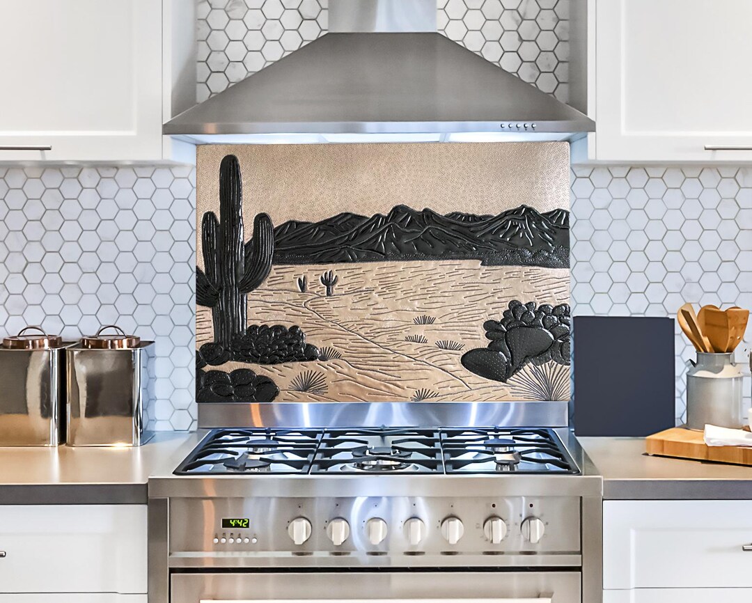 Handmade Copper Cactus Wall Art: Rustic Southwest Desert Landscape - Etsy
