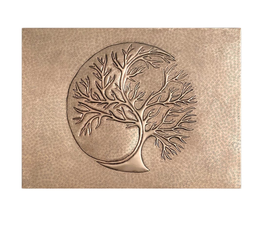 Hammered Copper Tree of Life Wall Art: Rustic Home Accent - Etsy