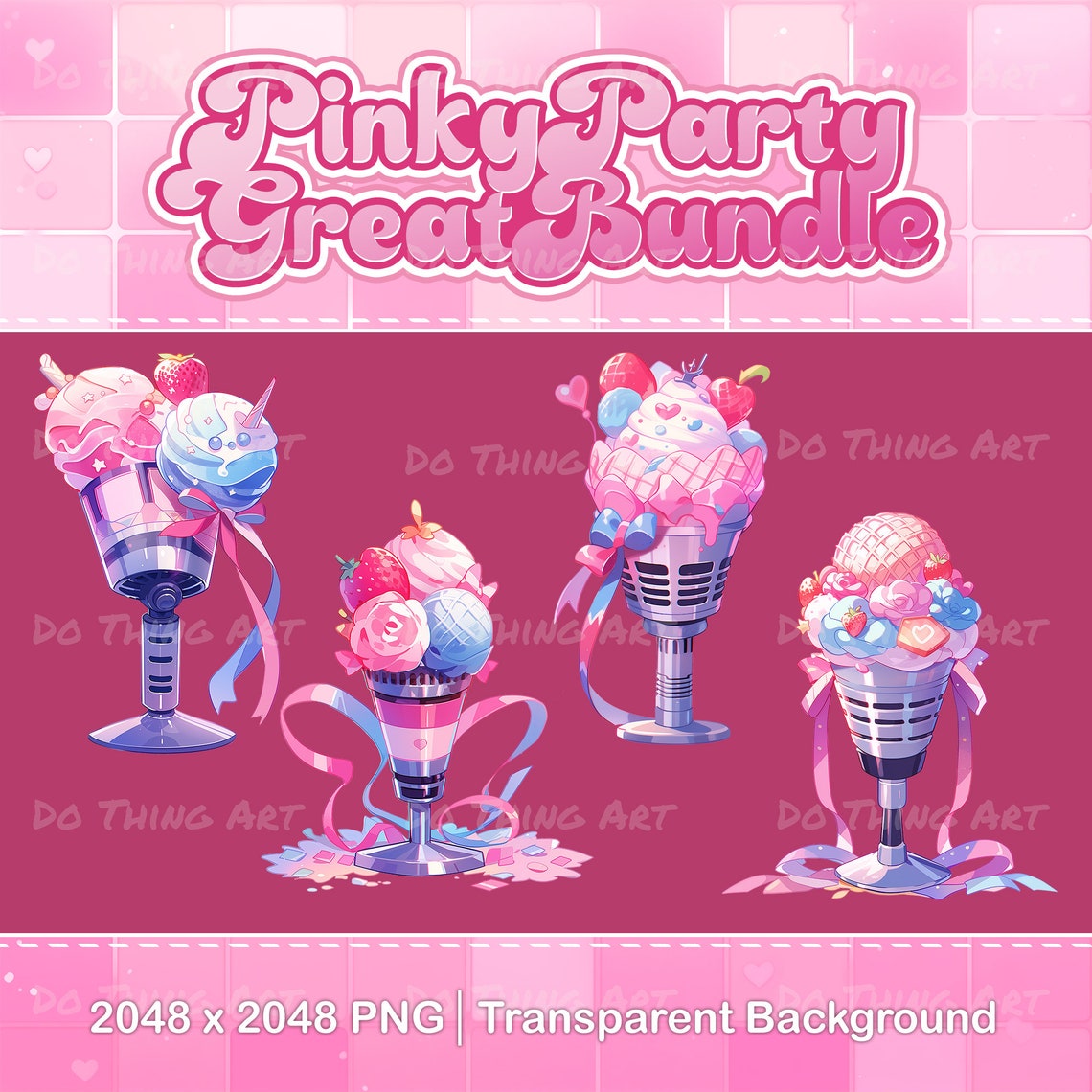 Vtuber Assets Pinky Party Bundle Twitch Stream Screens Animated Screens ...