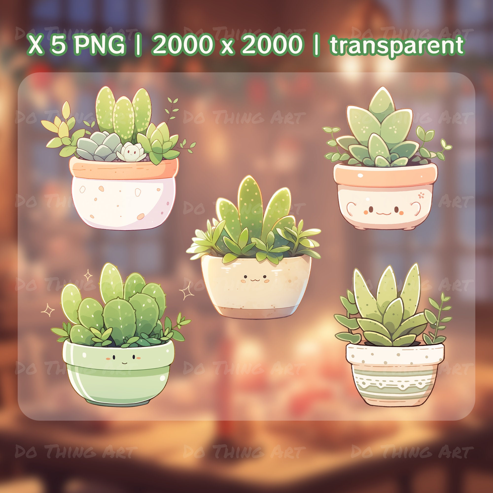 Vtuber Asset Cute Plant Decoration | Streamer Decoration | Cute Plant ...