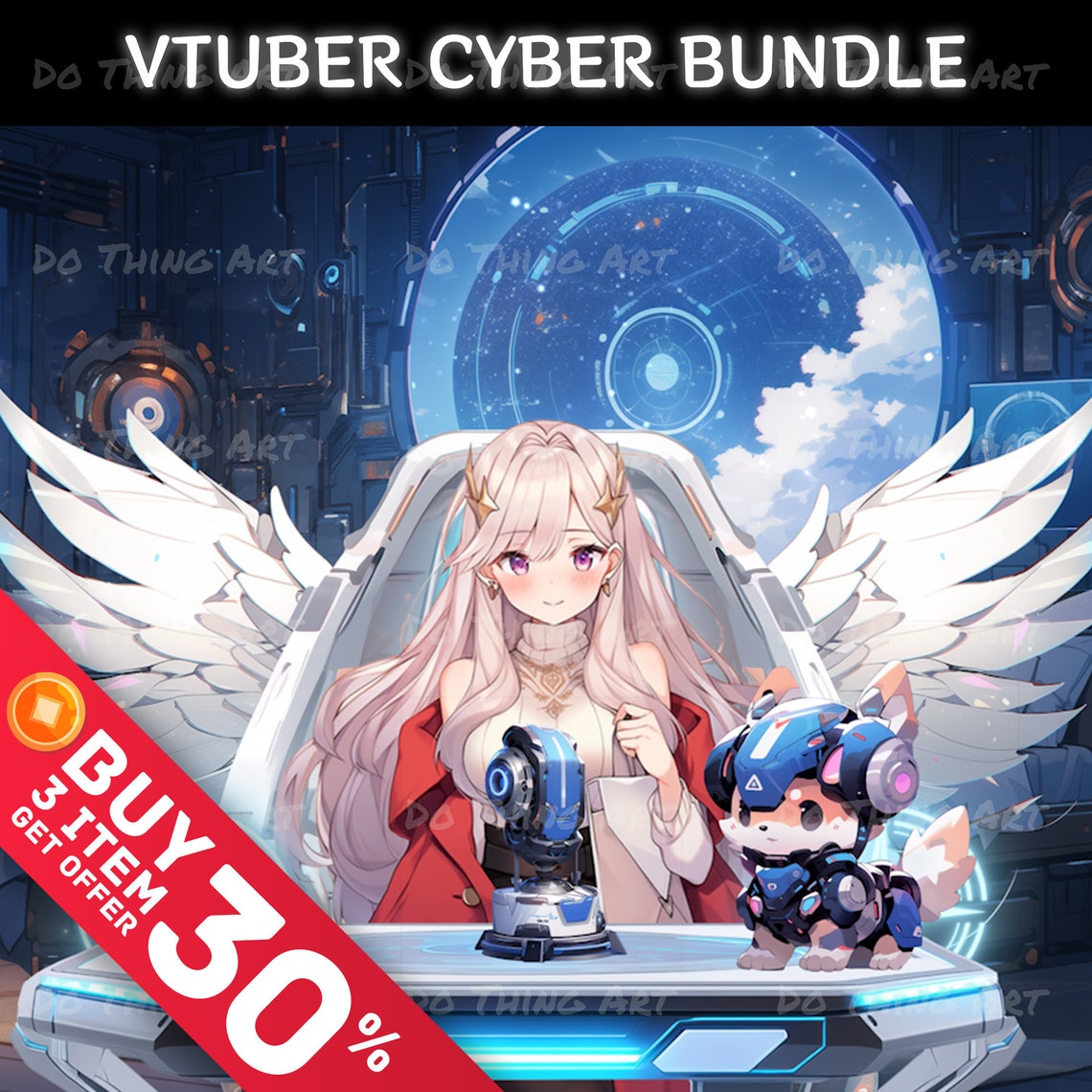 VTUBER Asset CYBER Background Bundle - Etsy