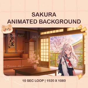 VTUBER Asset | Sakura Lofi Animated Background | Twitch Wallpaper ...