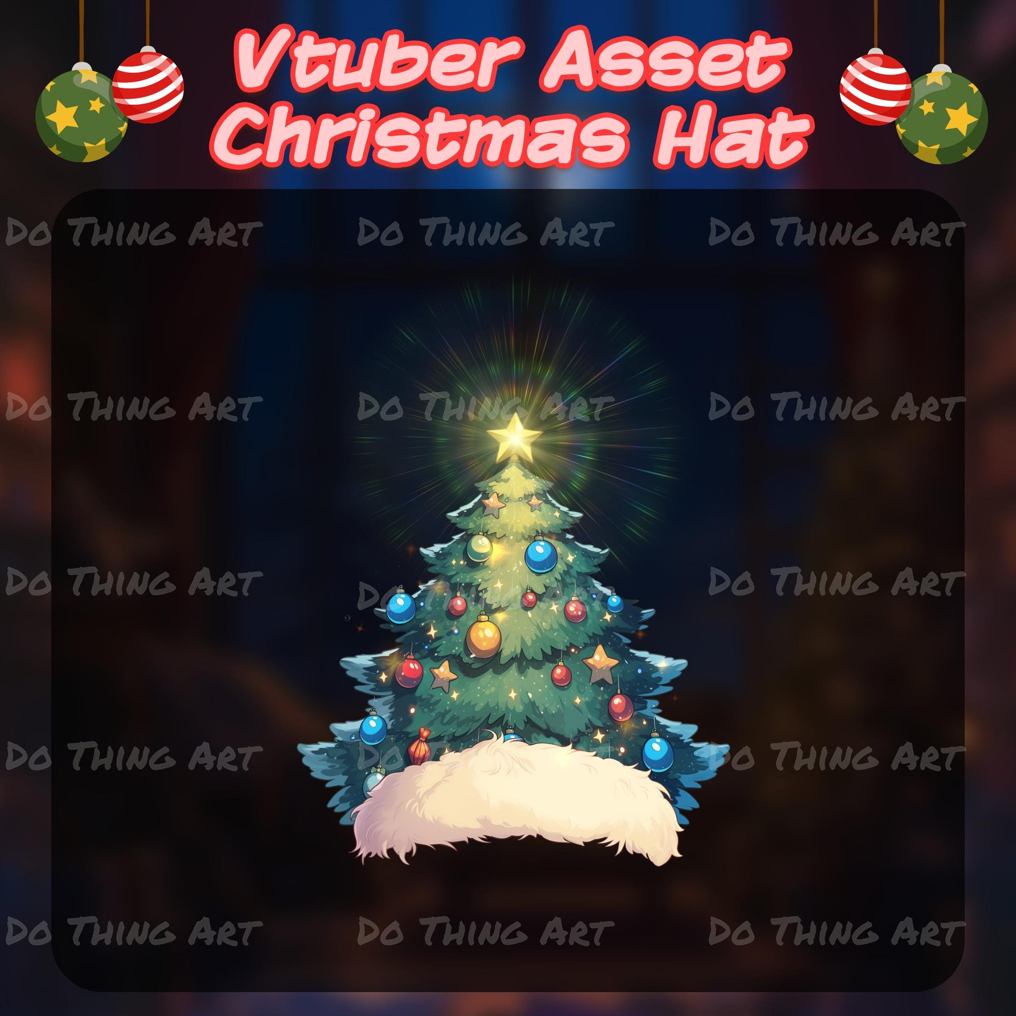 Christmas Asset | 4x Xmas Hat Decoration | Transparent | Kawaii Asset ...