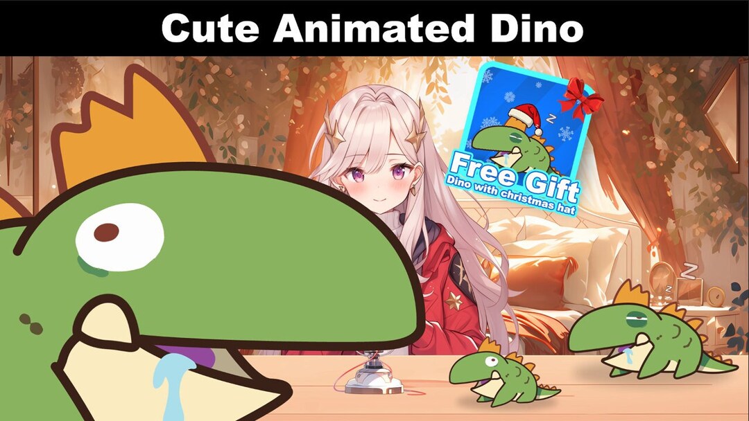 Vtuber Asset Animated Cute Dino Walking Sleeping - Etsy