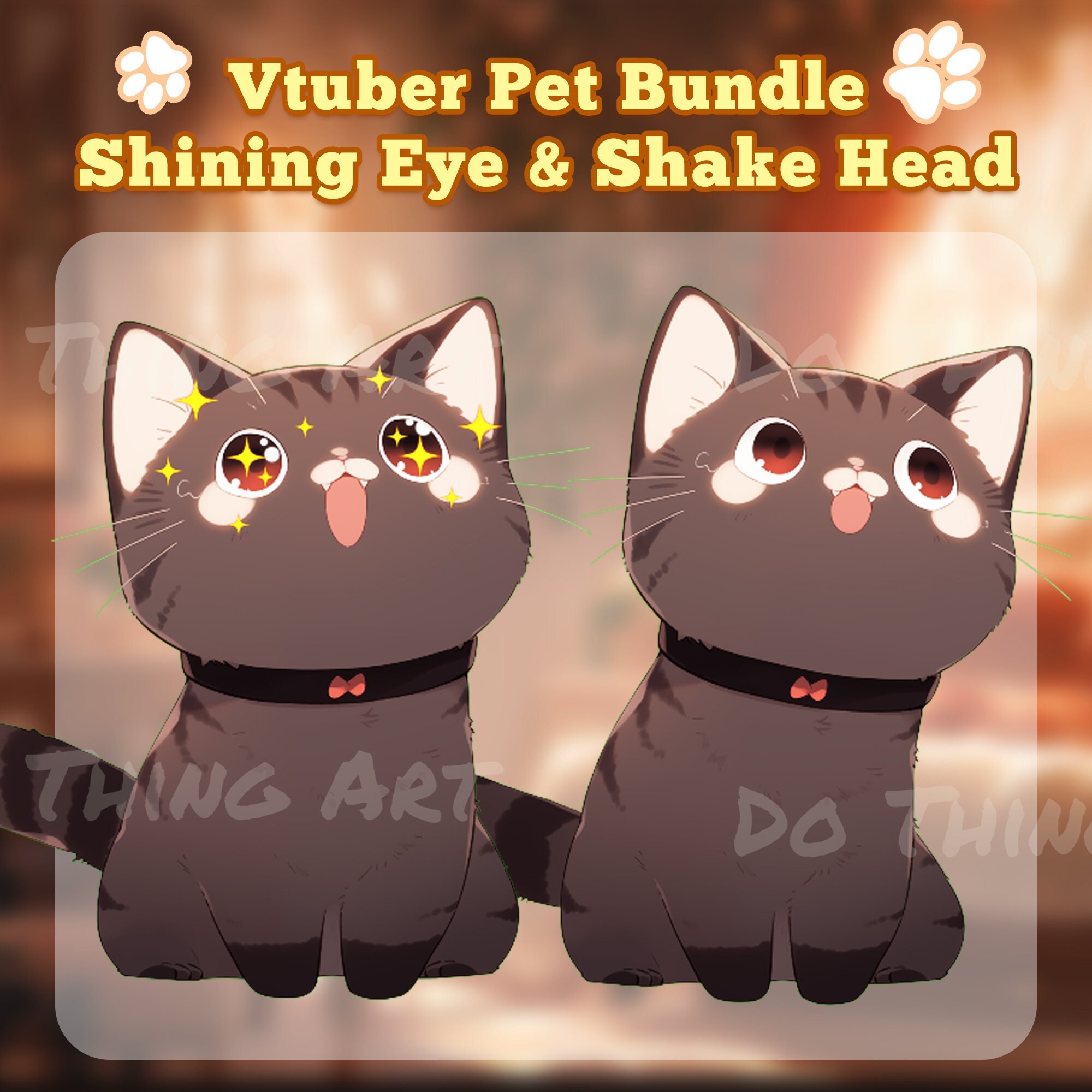 Vtuber Asset | Animated Kawaii Black Cat Decoration | Gift for Cat ...