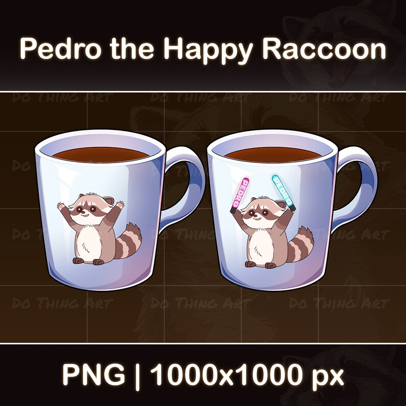 Animated Pedro Raccoon Emote Animated Pedro Raccoon Decoration Mug ...