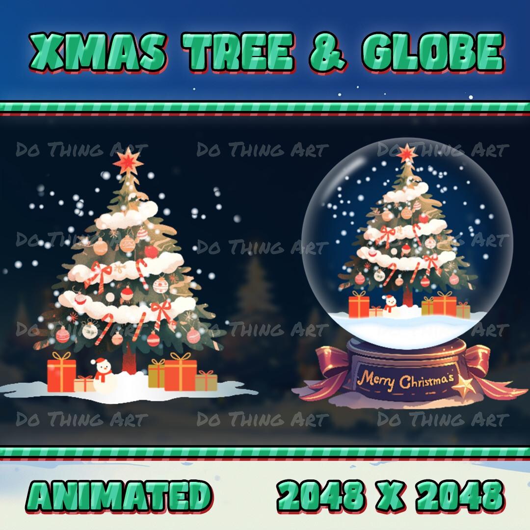 Animated Christmas Tree and Globe | Vtuber Assets | Digital Download | Christmas Decor | Twitch ...