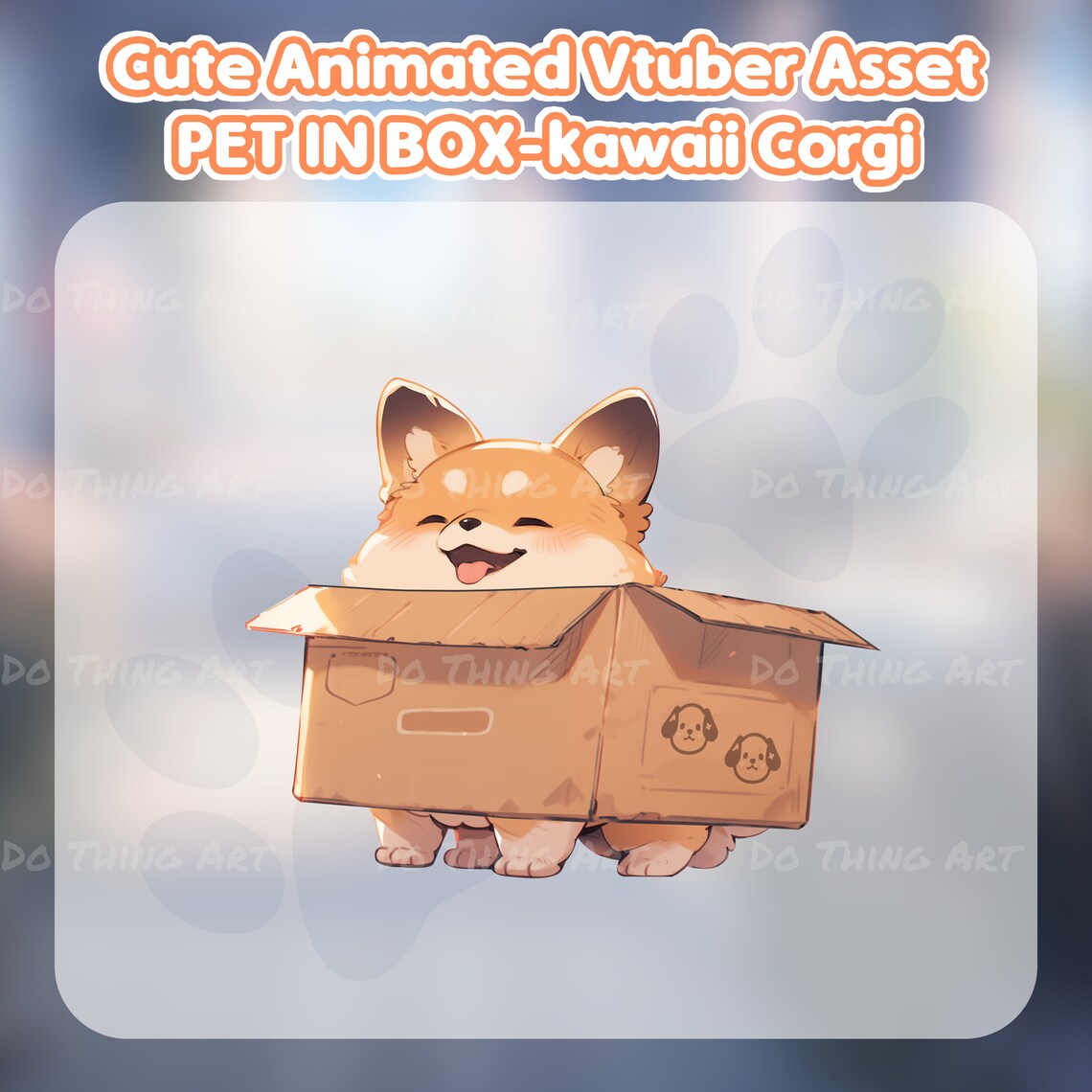Vtuber Assets Corgi Dog Animated Decoration | Twitch Overlay | Kawaii ...