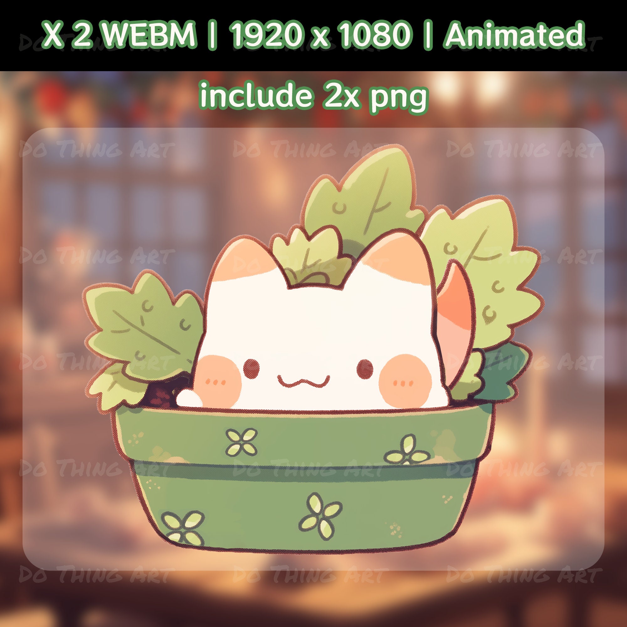 Cute Animated Plant Theme Decoration Streammer | Animated Plant Vtuber ...