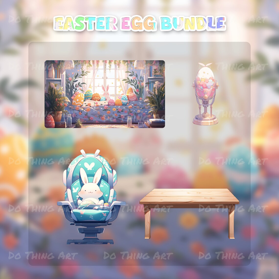 Vtuber Assets | Easter Egg Bundle | Kawaii Design | Easter Day Party ...