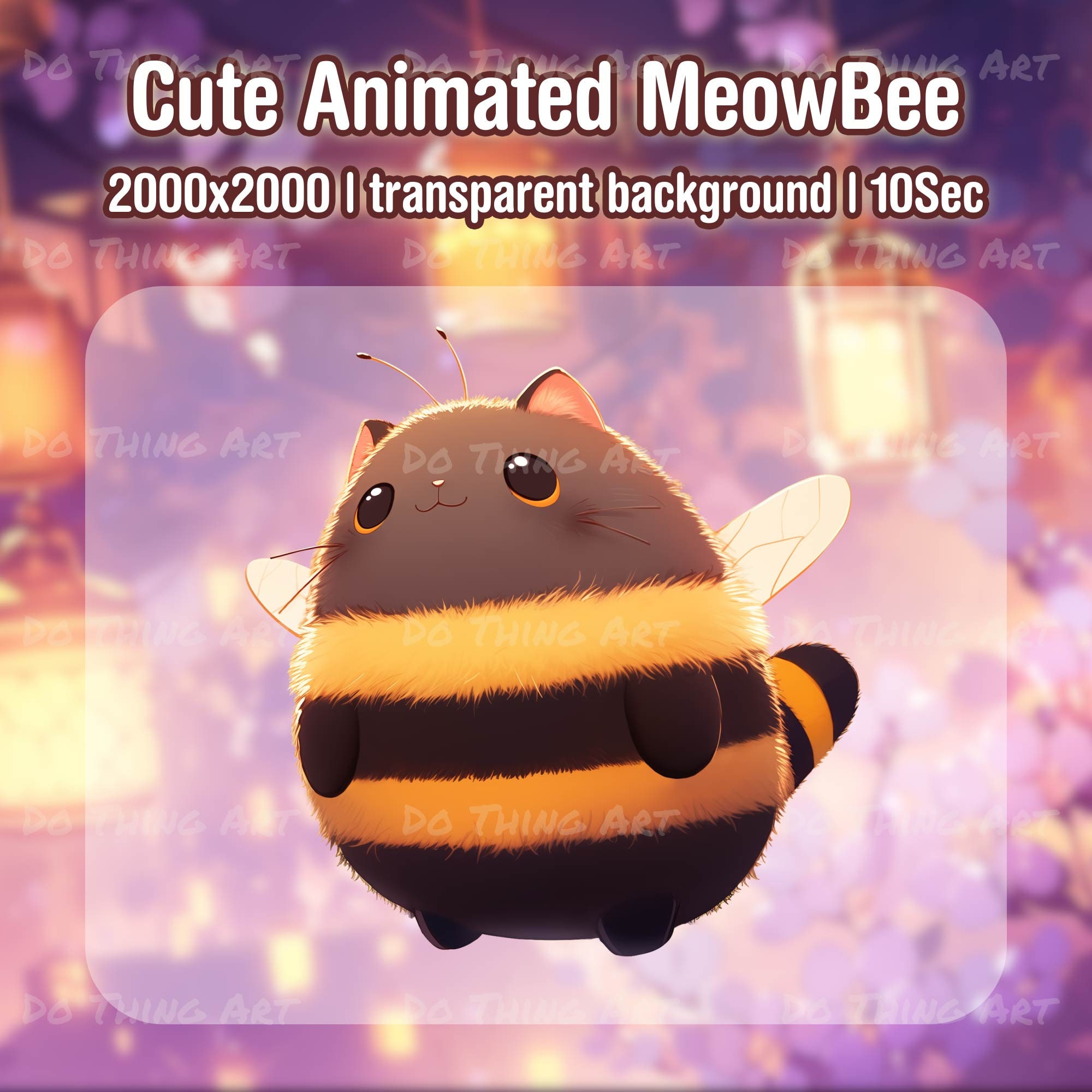 Animated Vtuber Cat and Bee Overlay | Funny Meow Bee Animation | Kawaii ...