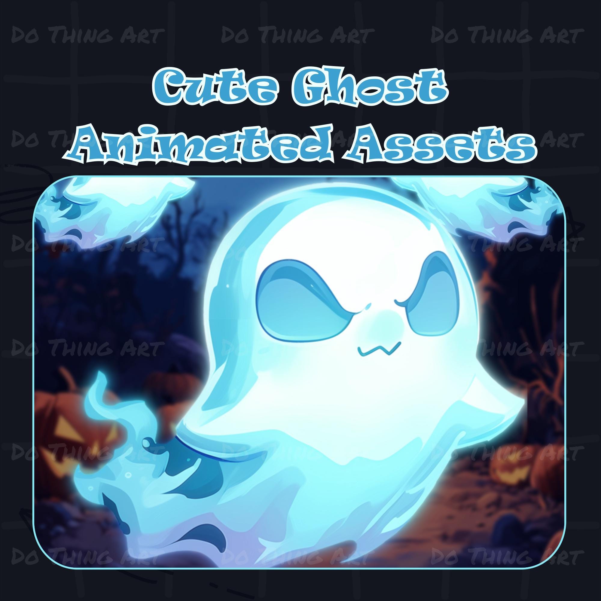 Vtuber Assets | Animated Cute Ghost Asset | Trick or Treat | Twitch ...