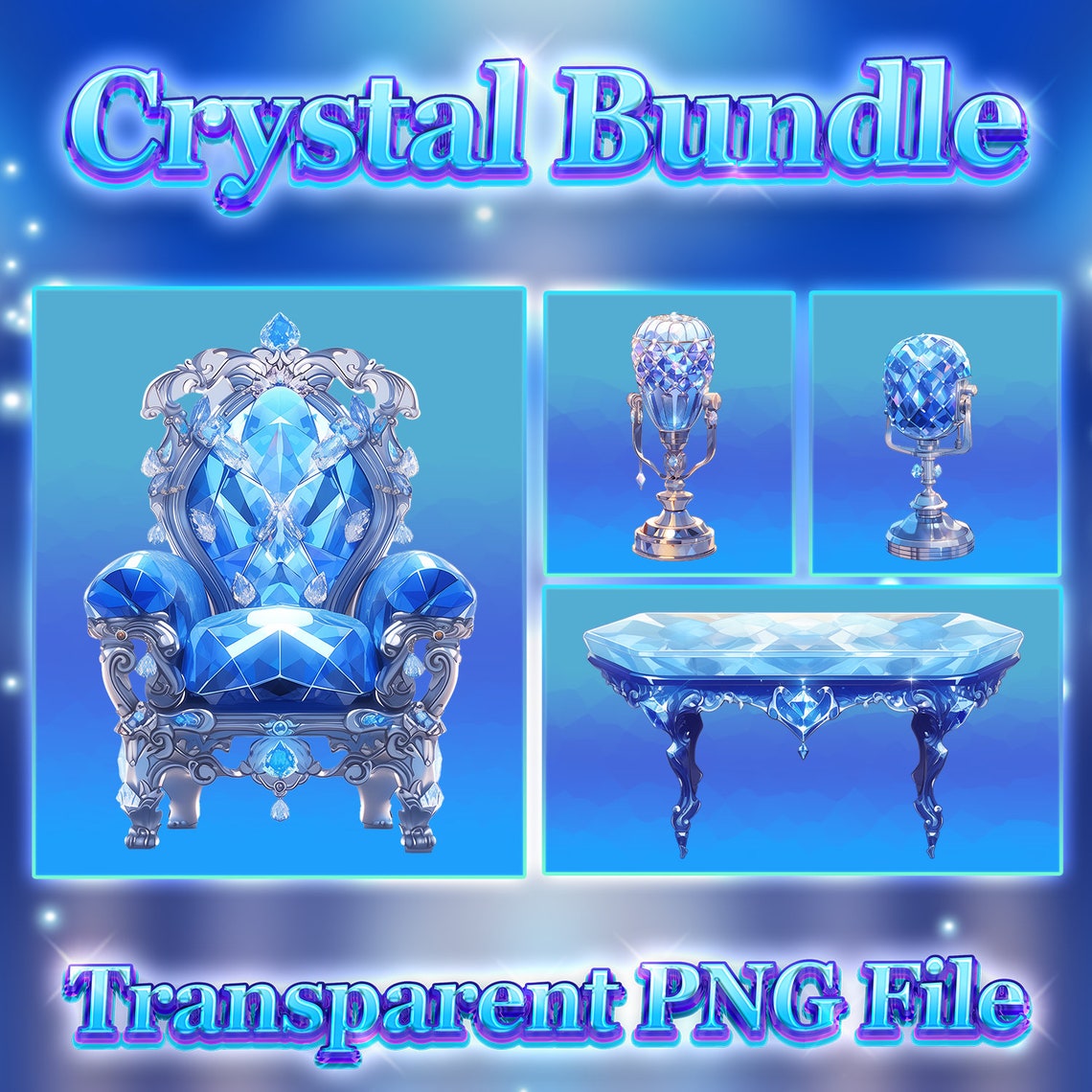 Vtuber Assets - Crystal Bundle | High Tea Collections | Party Assets ...