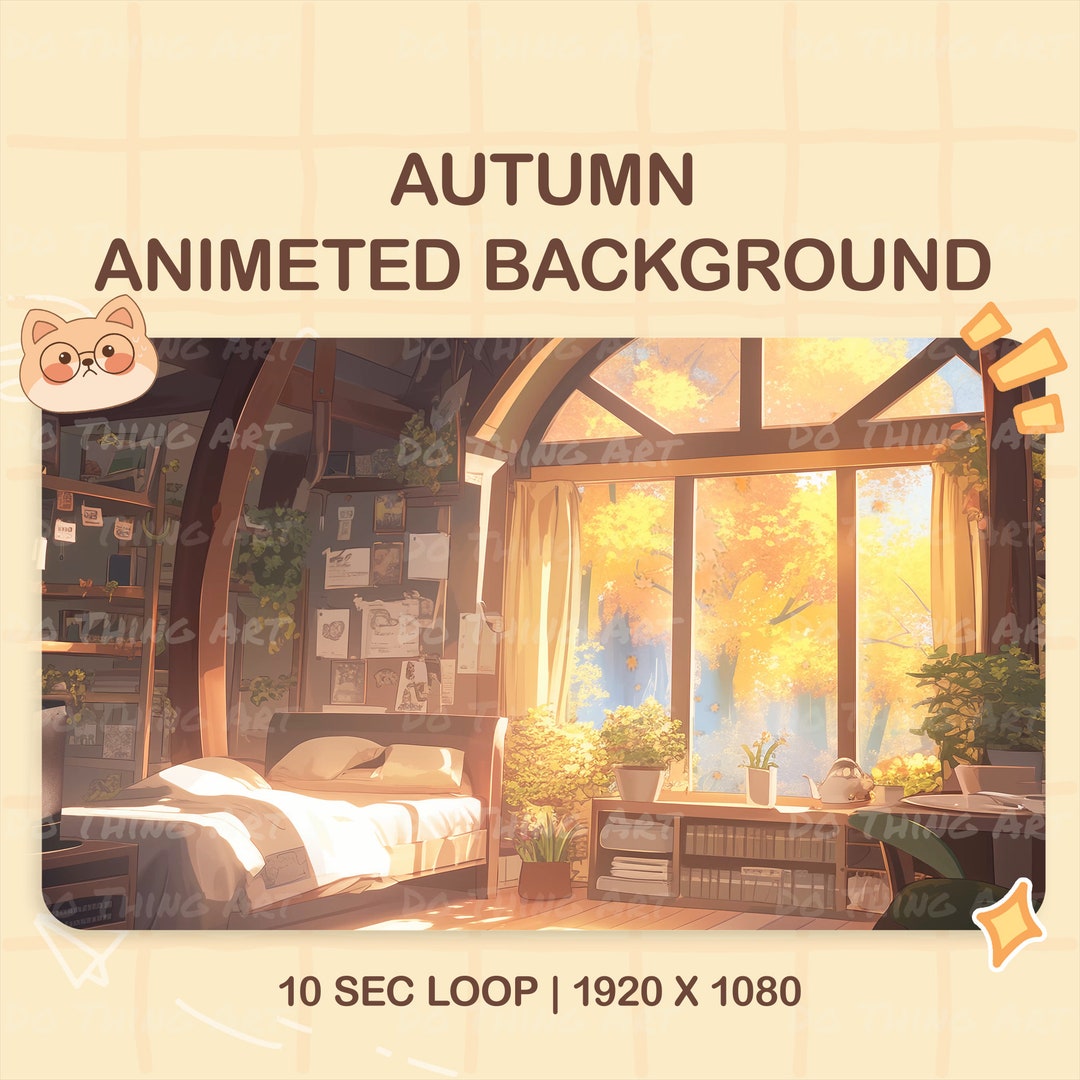 VTUBER Asset | Autumn Animated Background | Twitch Stream Background ...