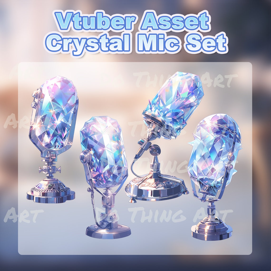 Vtuber Microphone | Crystal Theme Microphone | Twitch Streamer ...