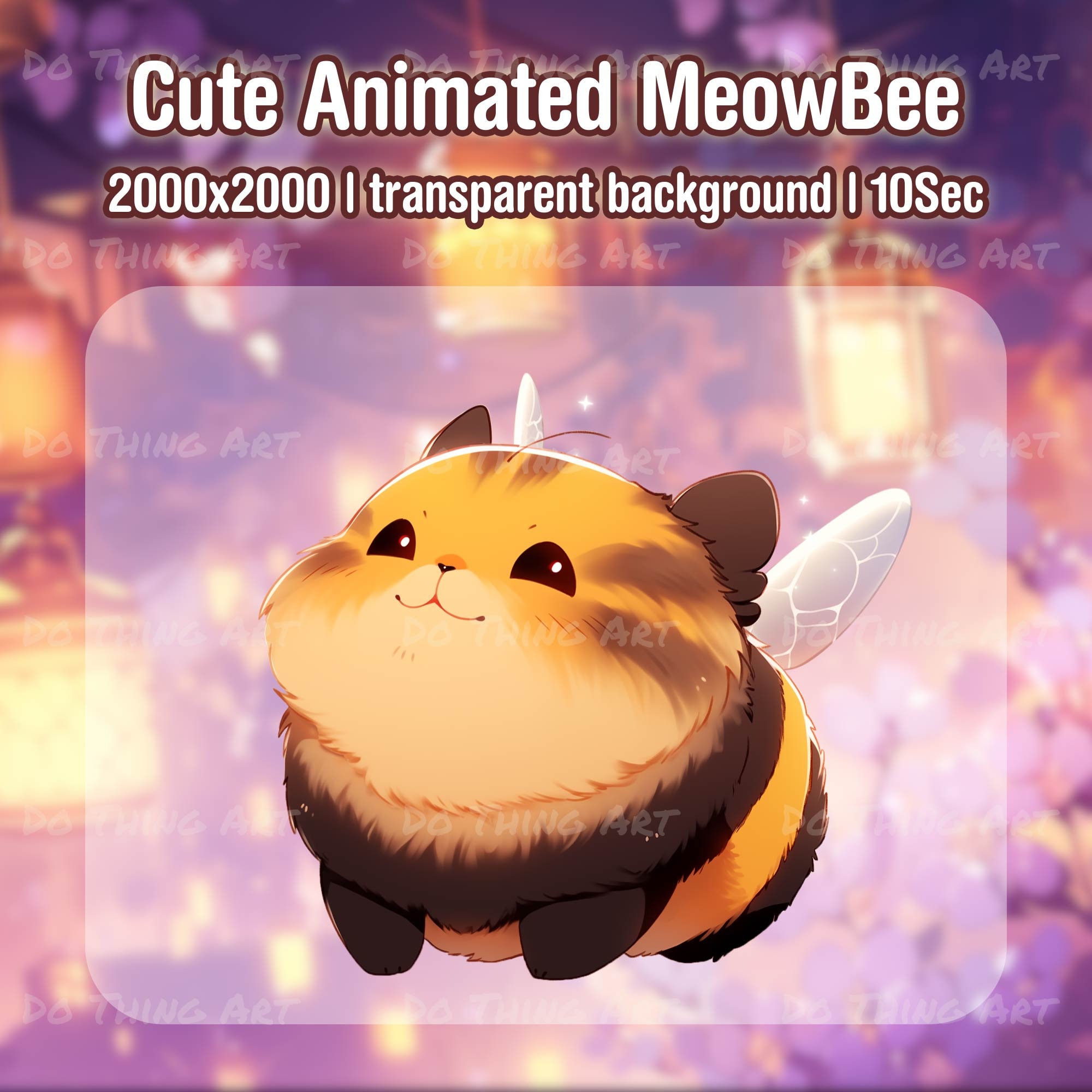 Animated Vtuber Cat and Bee Overlay | Funny Meow Bee Animation | Kawaii ...