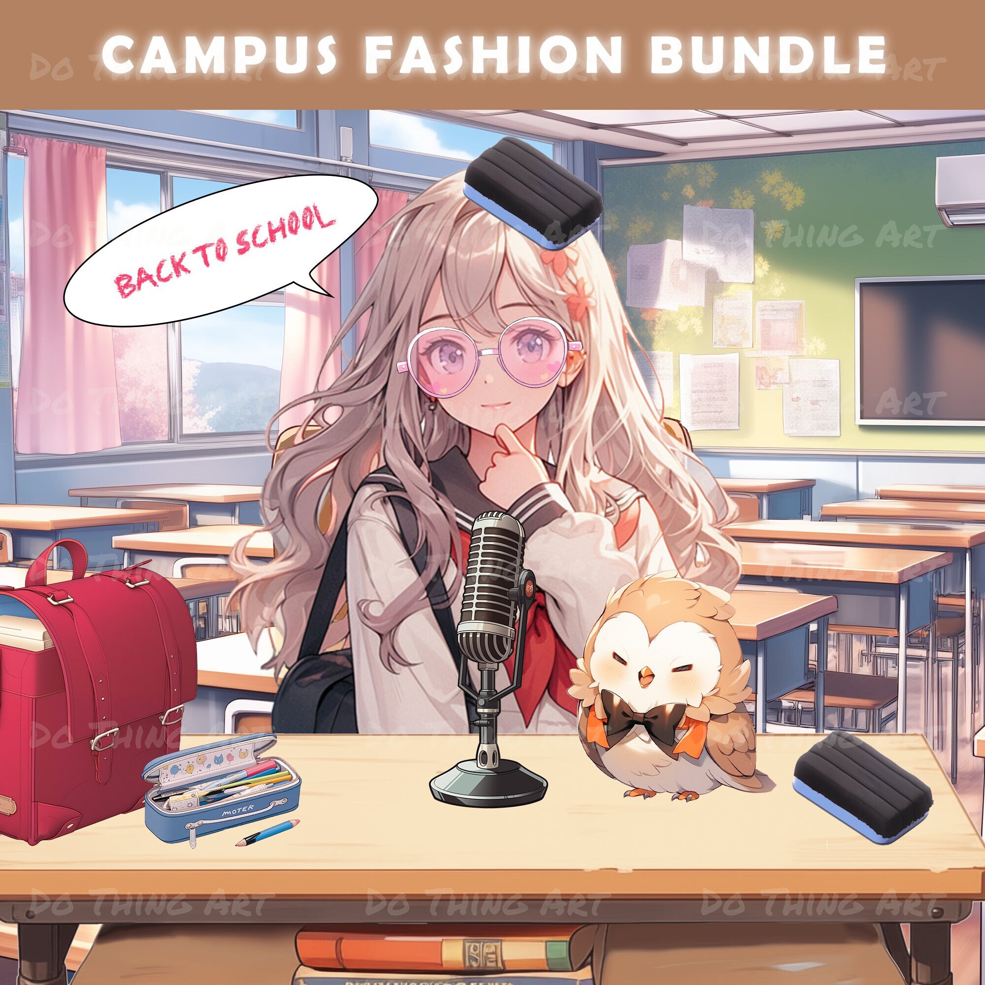 Vtuber Assets School Theme Bundle | High School Theme Bundle | Pre ...