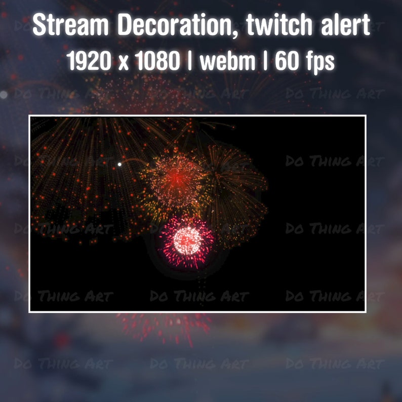 Vtuber | New Year's Eve Fireworks Overlay | Party Decoration | Streamer ...