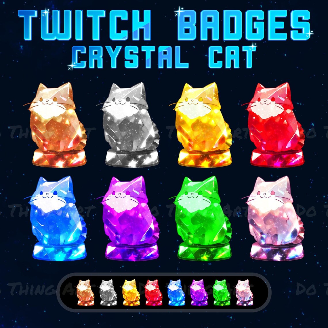 Vtuber Assets Crystal Cat Badge Twitch Sub Badges Vtubers Youtubers ...