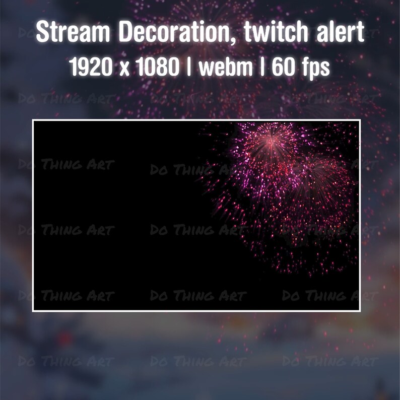 Vtuber New Year's Eve Fireworks Overlay Party Decoration Streamer Decor ...