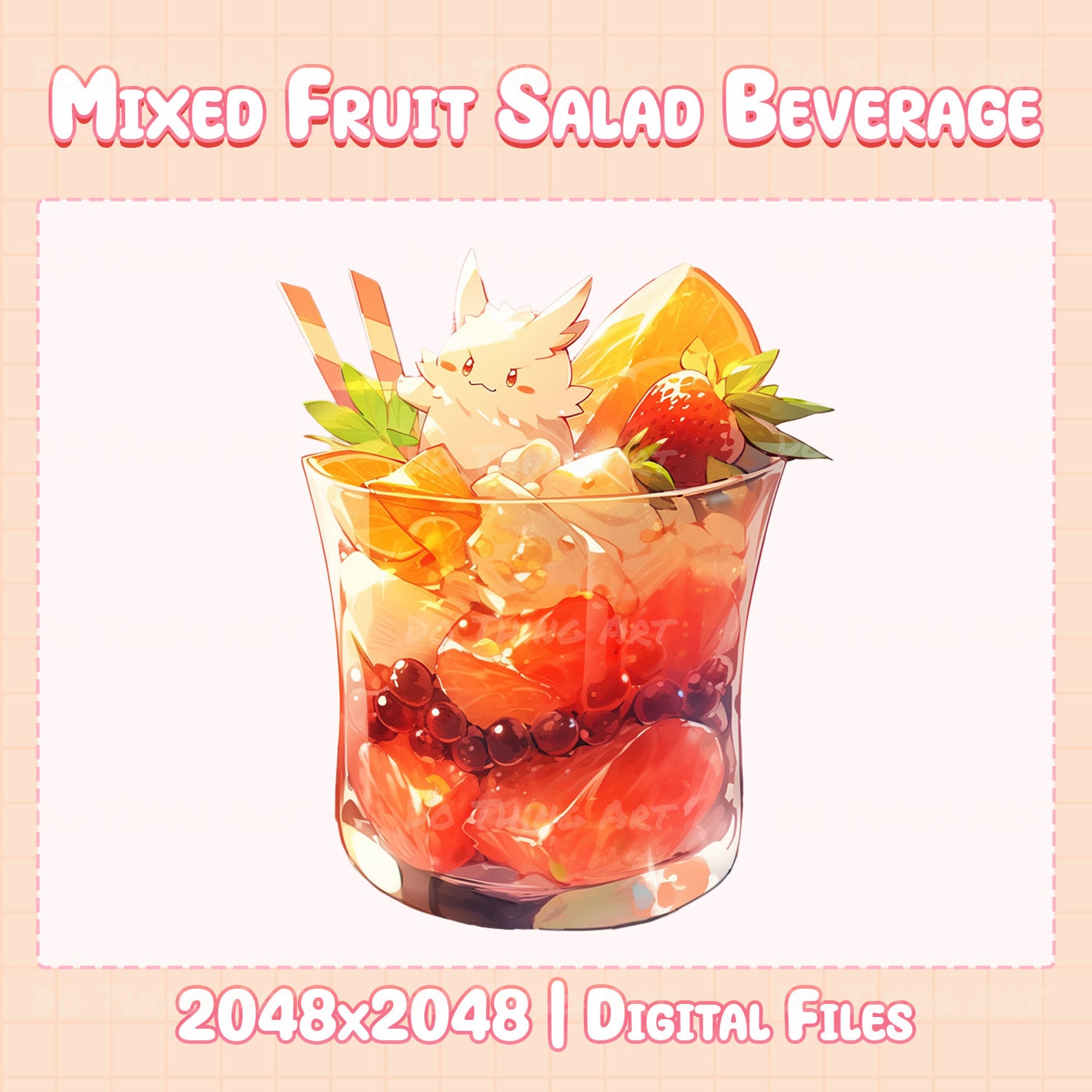 Vtuber Assets Mixed Fruit Beverage Set Party Beverage Collection Summer ...