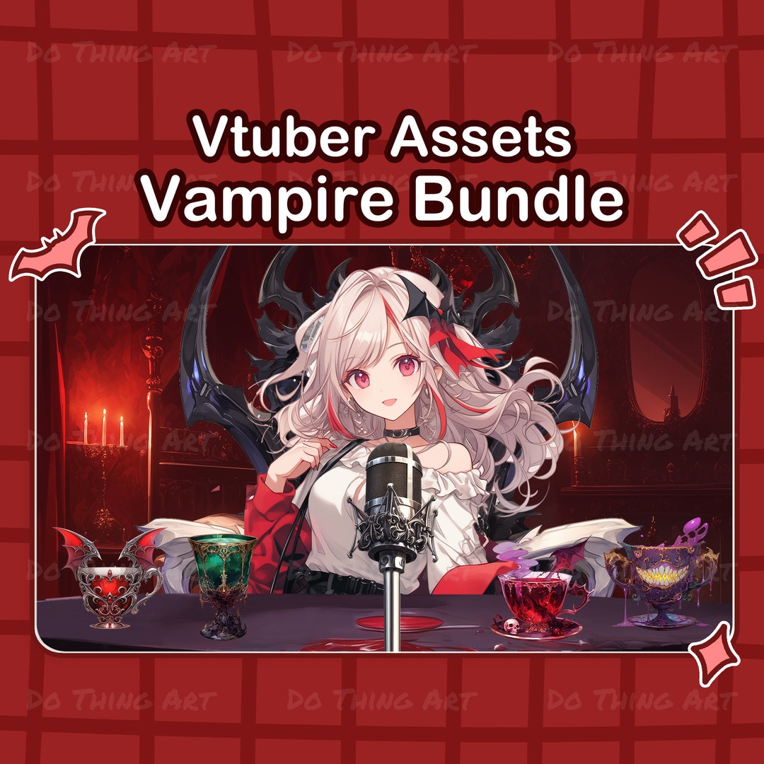 Dark Red Vampire Vtuber Assets Bundle (digital Download) - Etsy