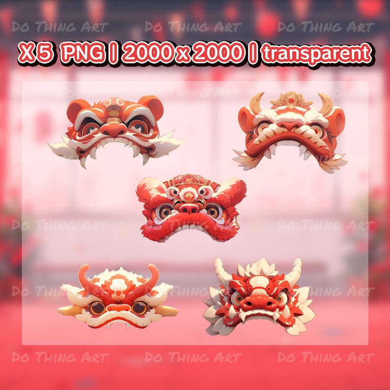 Vtuber Head Asset Kawaii Lion Style | Kawaii Newyear Decoration ...