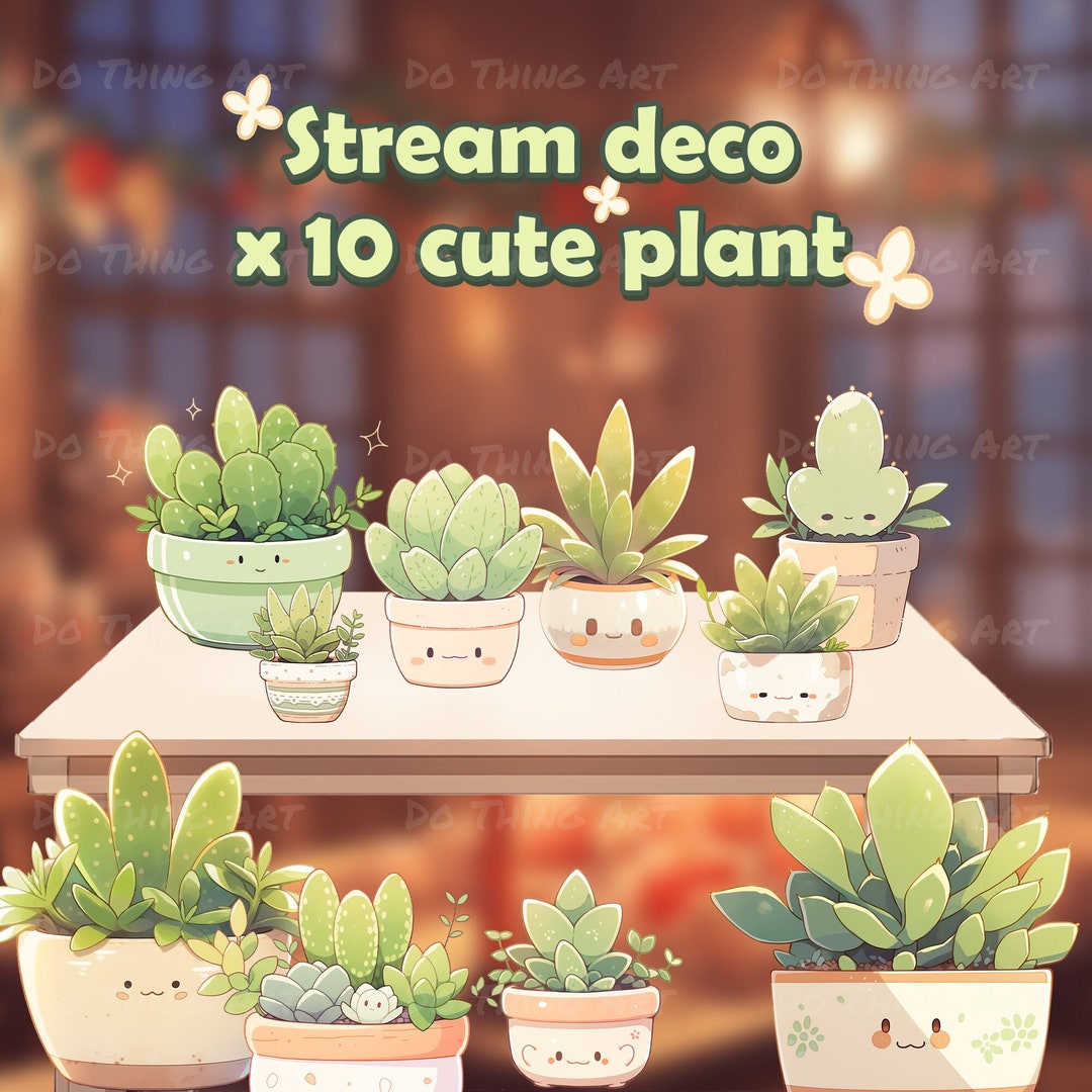 Vtuber Asset Cute Plant Decoration Streamer Decoration Cute Plant Theme ...