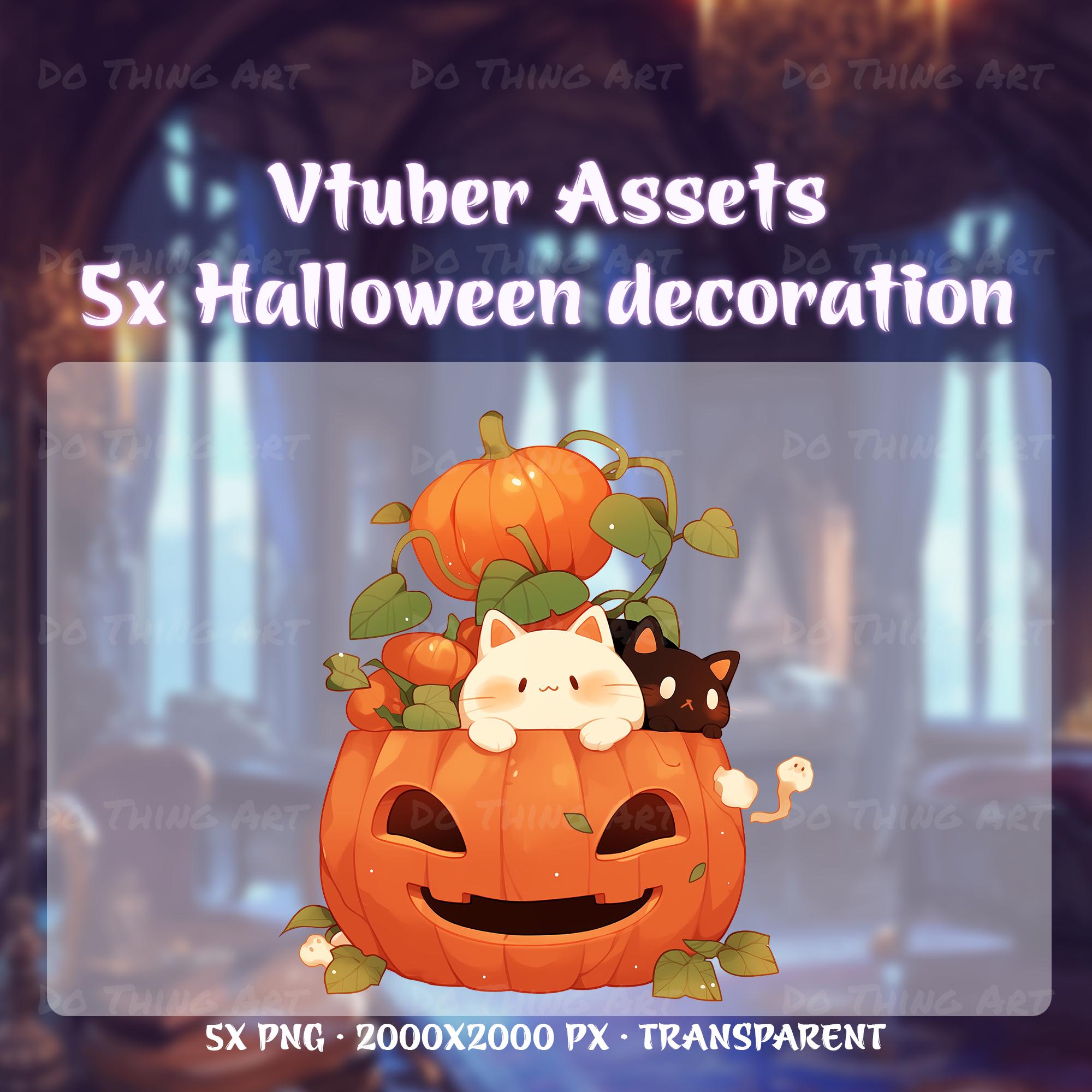 Vtuber Assets | Halloween Candy | Pumpkin | Trick or Treat | Kawaii | Spooky | Digital Assets ...