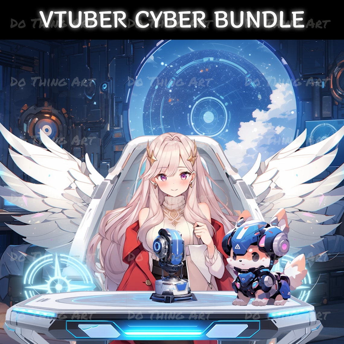 VTUBER Asset CYBER Background Bundle - Etsy