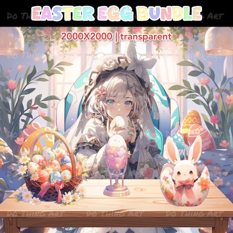 Vtuber Assets | Easter Egg Bundle | Kawaii Design | Easter Day Party ...