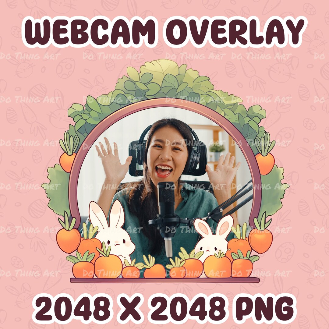 Webcam Frame Easter Bunny Stream Frame Vtuber Assets Twitch Frame Vtube ...