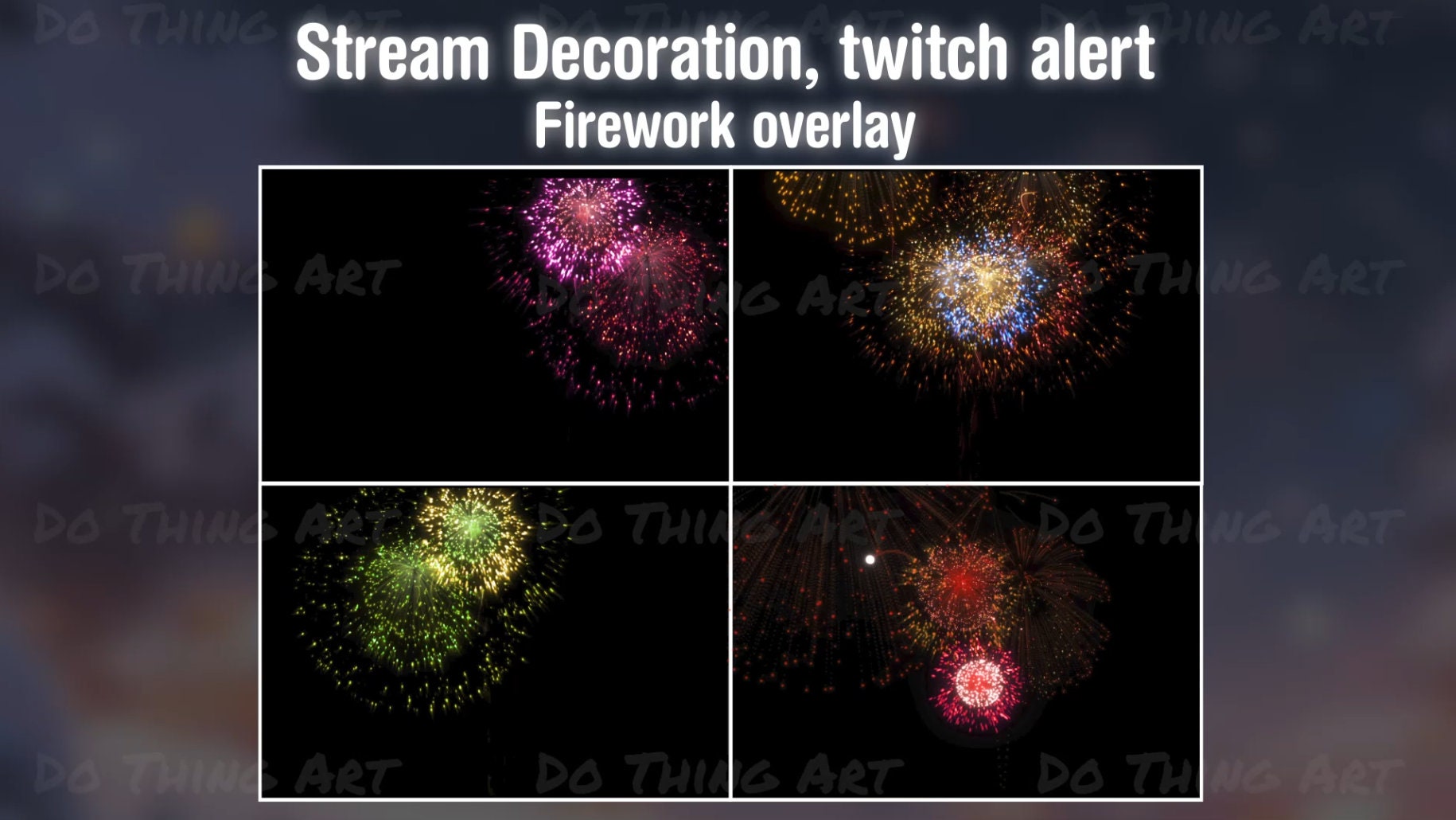 Vtuber | New Year's Eve Fireworks Overlay | Party Decoration | Streamer ...