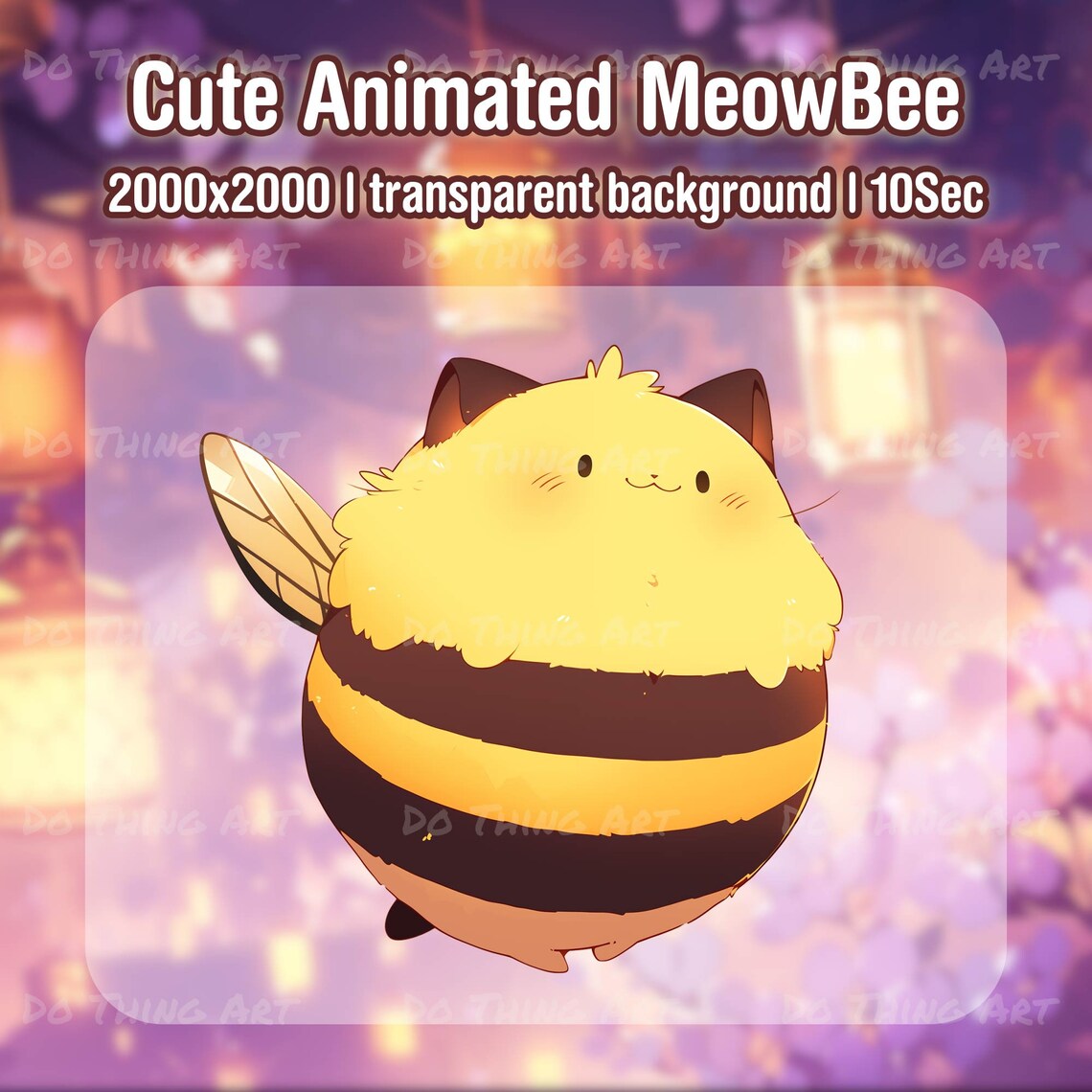 Animated Vtuber Cat and Bee Overlay | Funny Meow Bee Animation | Kawaii ...