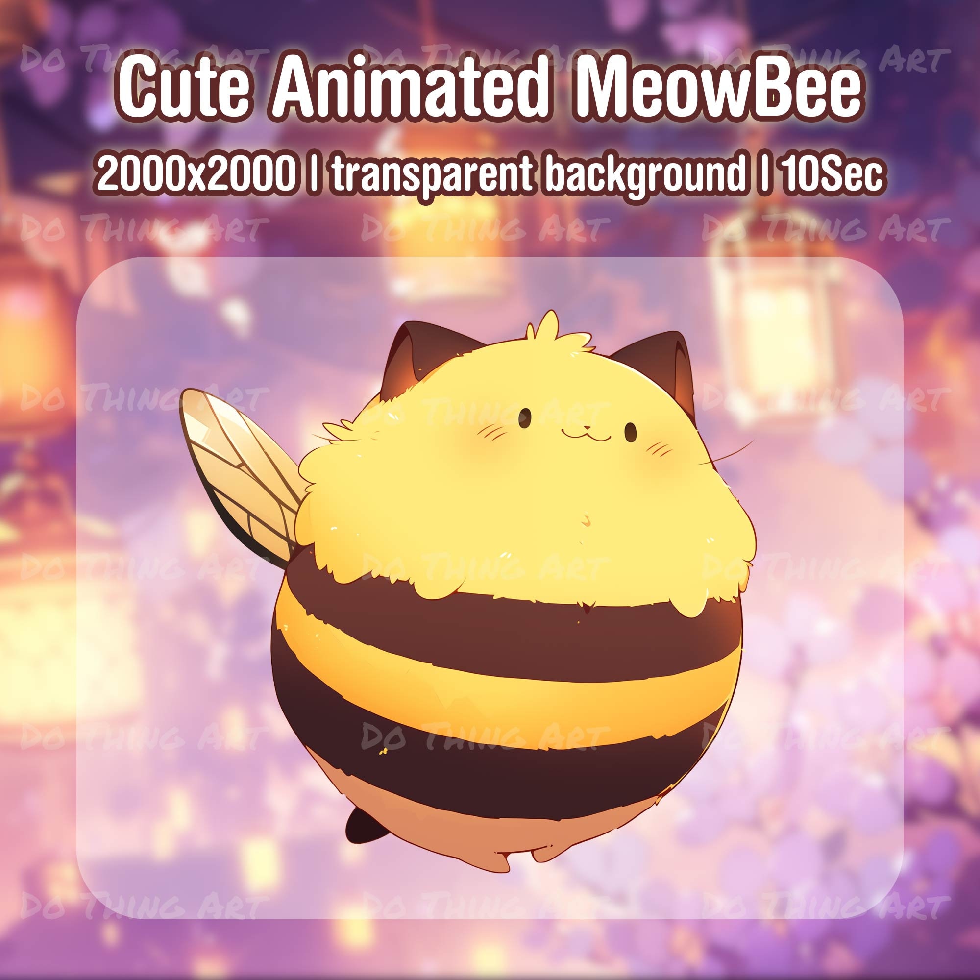 Animated Vtuber Cat and Bee Overlay | Funny Meow Bee Animation | Kawaii ...