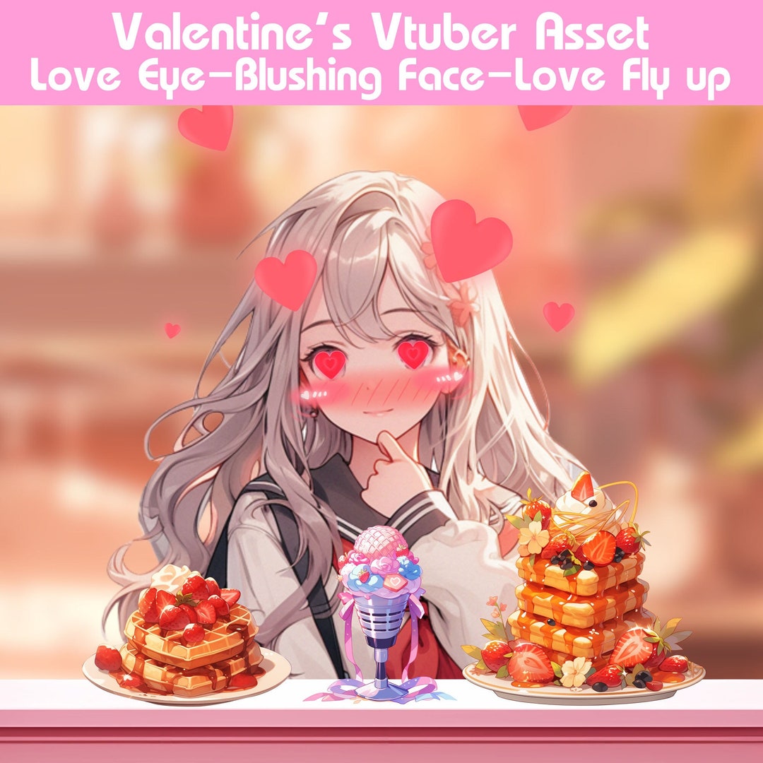 Vtuber Assets | Valentine Animated Eyes Set X5 | Love Eye | Shy Face ...
