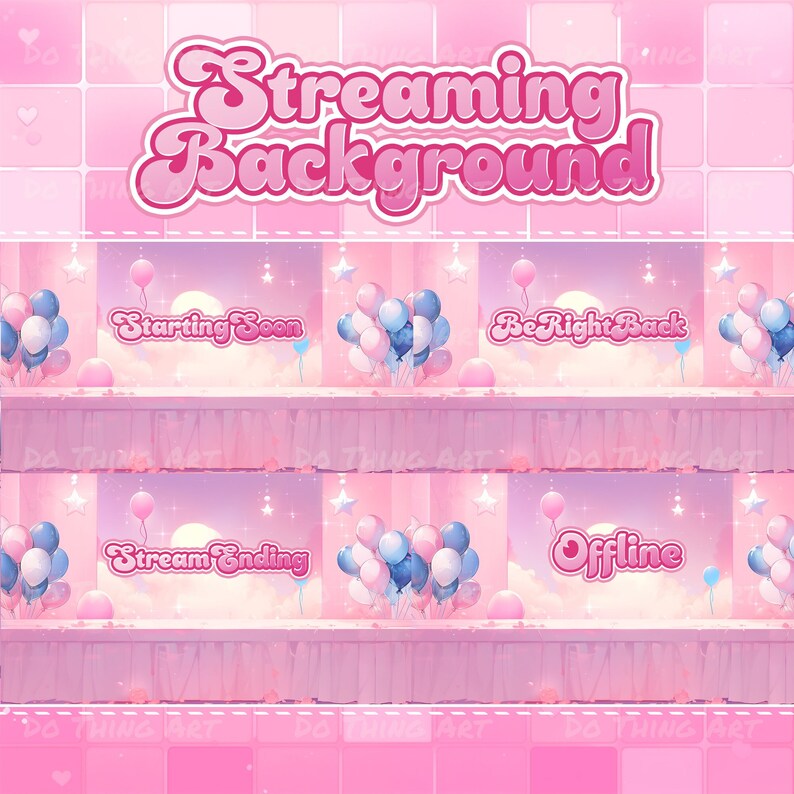 Animated Background Bundle Pinky Party Edition Twitch Stream Screens ...
