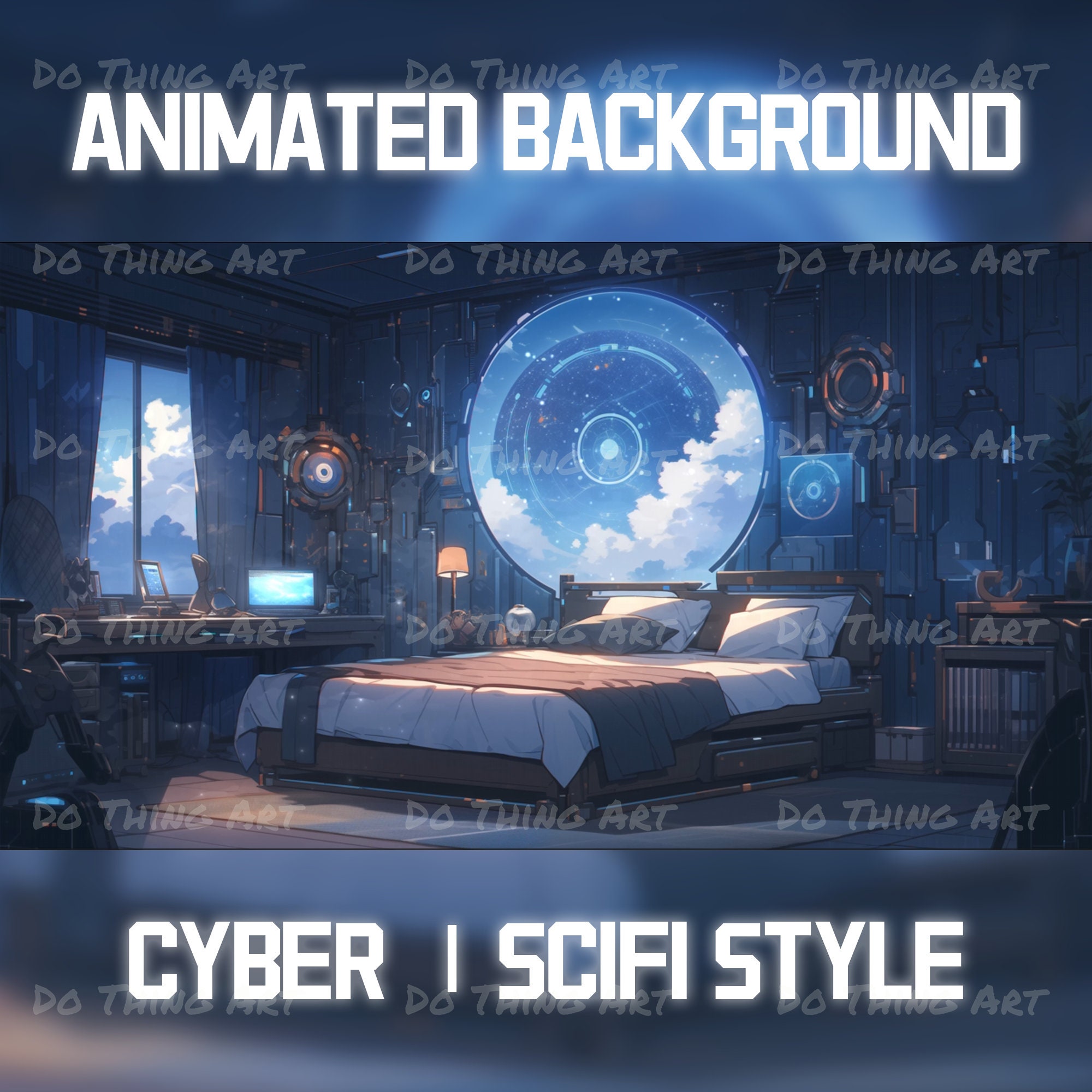 VTUBER Asset CYBER Animated Background - Etsy