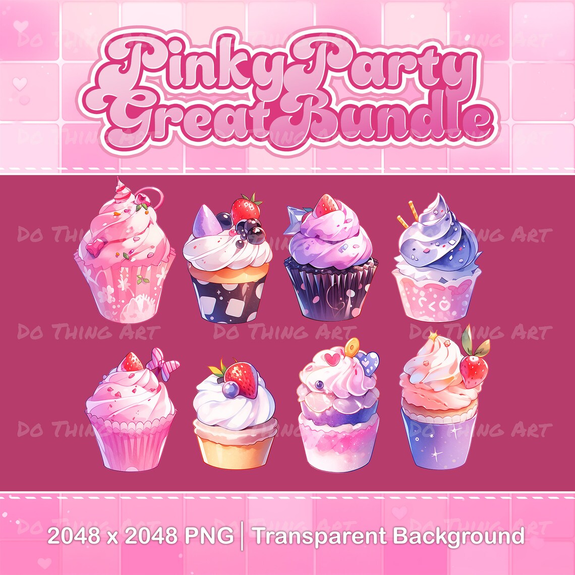 Vtuber Assets Pinky Party Bundle Twitch Stream Screens Animated Screens ...