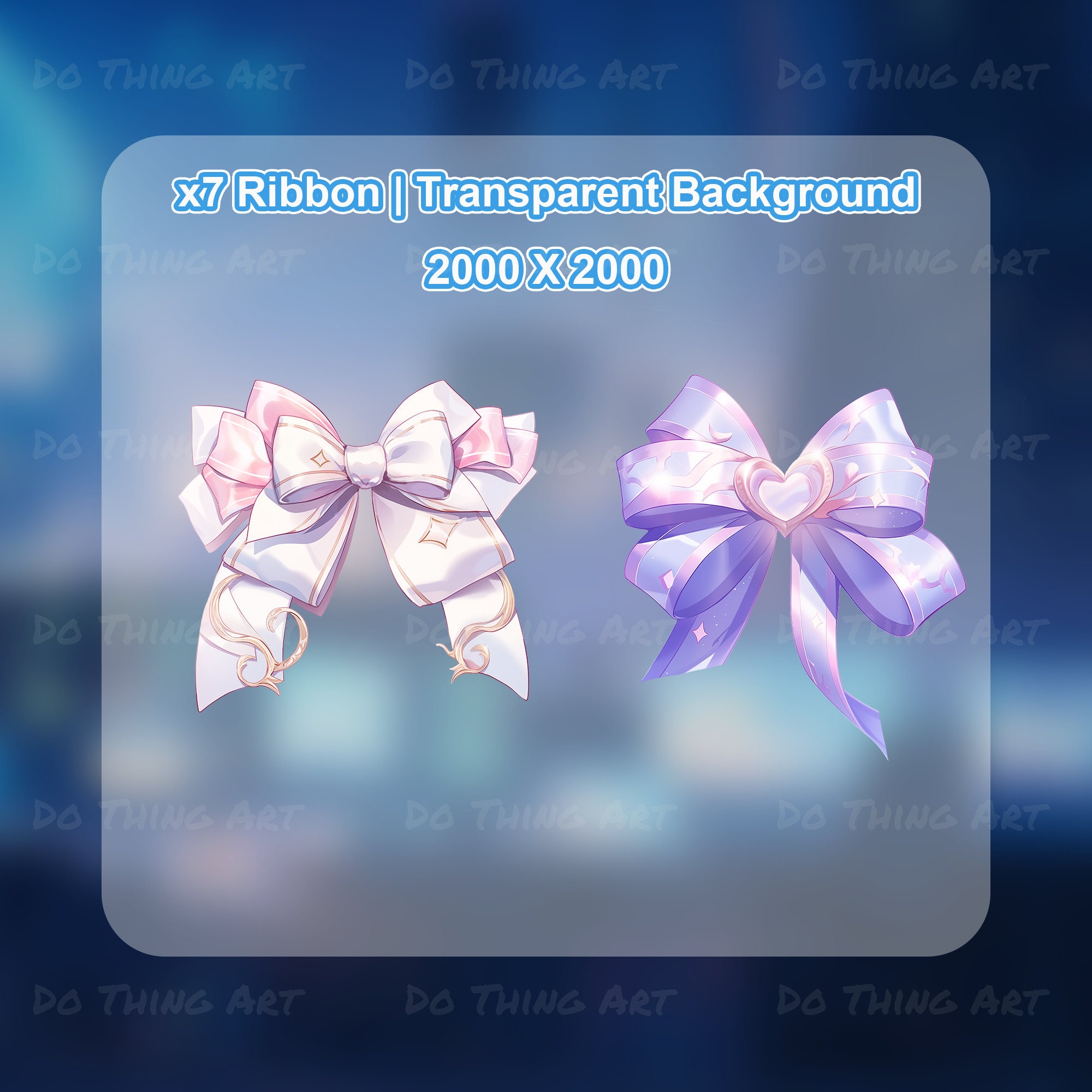 Vtuber Hair Asset - Ribbon | Colourful Ribbon Bundle | Ribbon PNG ...